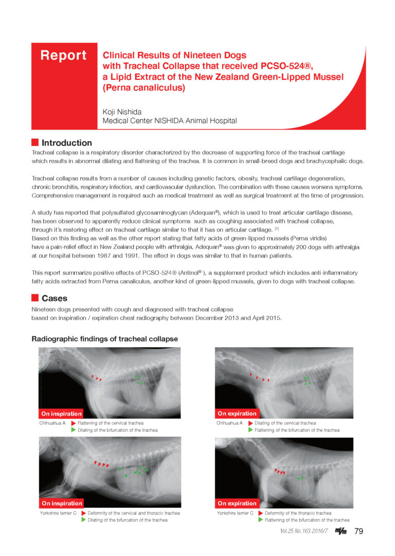 PCSO-524® Report Clinical Results of Nineteen Dogs with Tracheal ...